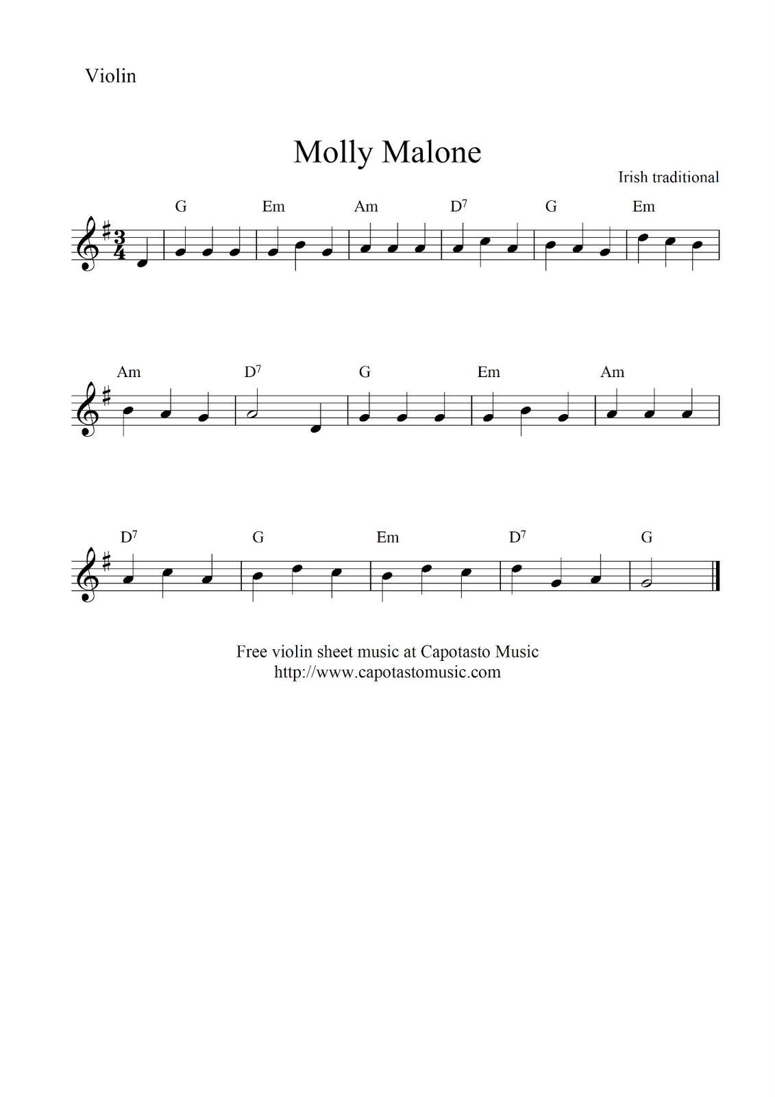 Violin Sheet Music For Beginners
