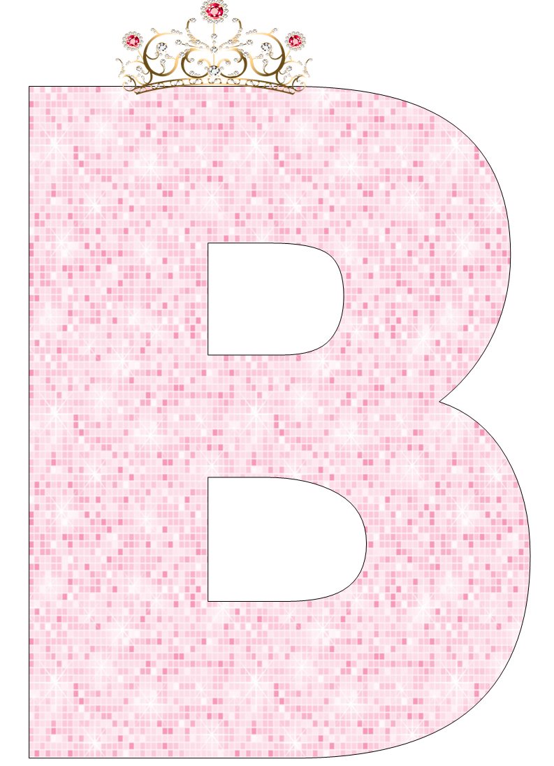 Alfabeto de Corona con Fondo Rosa. - Oh my Alfabetos!