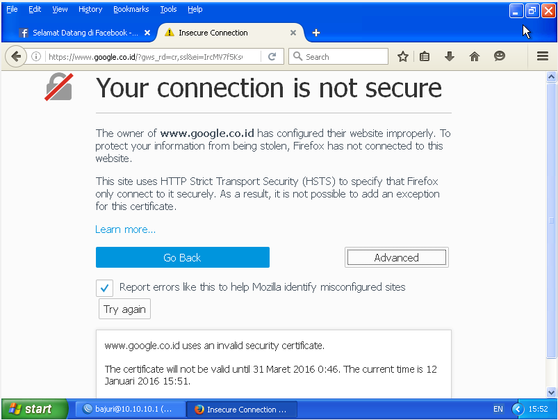 Cara Mengatasi masalah "Your Connection is not Secure" | Ahin One