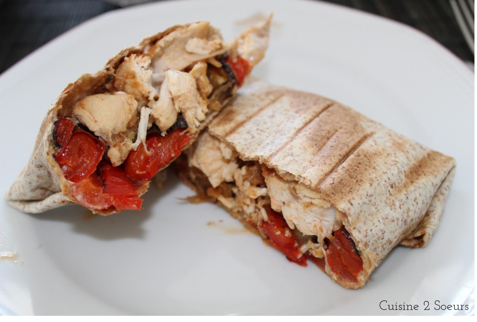 Cuisine 2 Soeurs: Burrito au poulet et poivrons