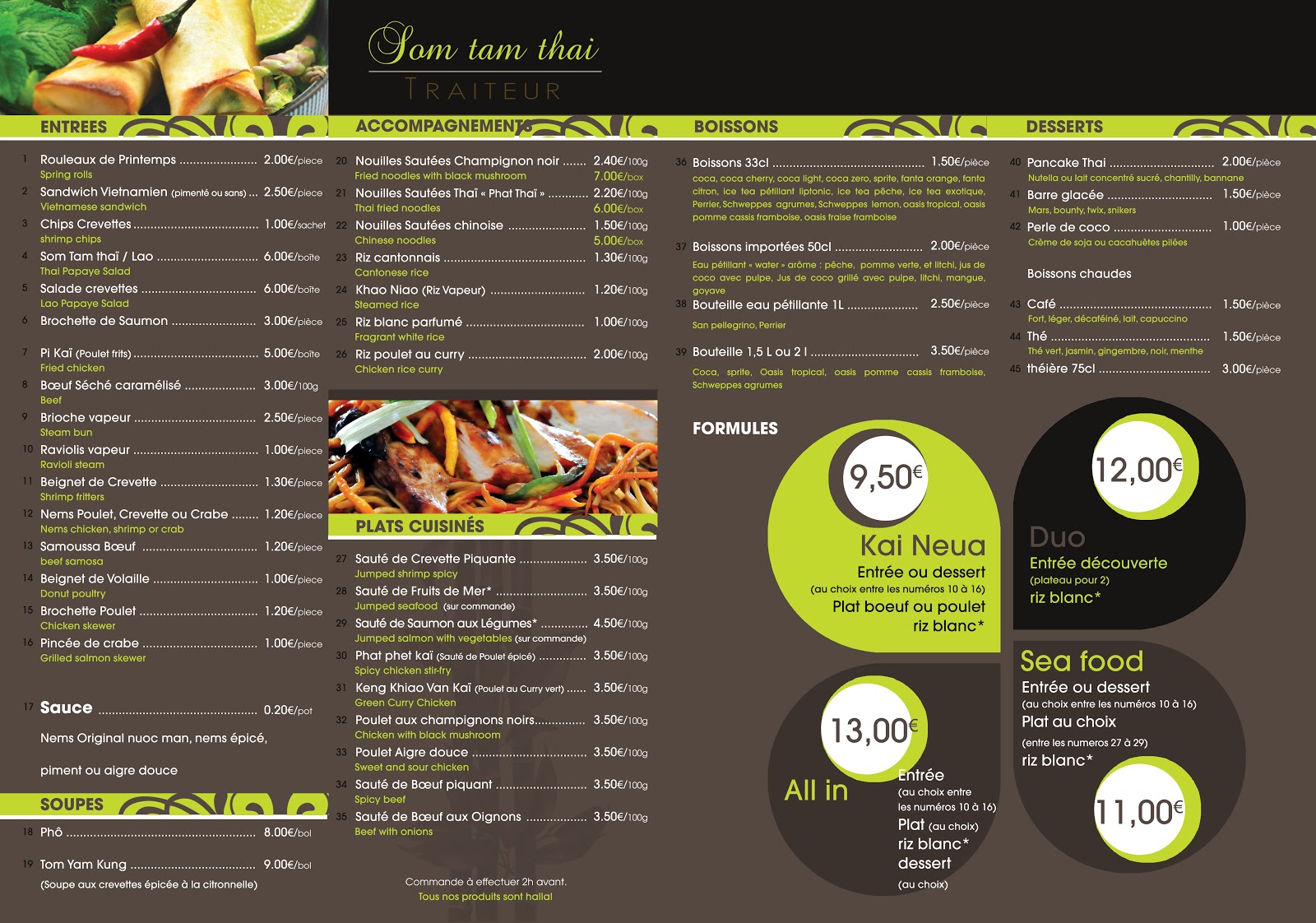 SOM TAM THAI: MENU ET TARIFS