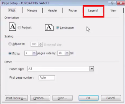 How to adjust the Legend Space in Microsoft Project