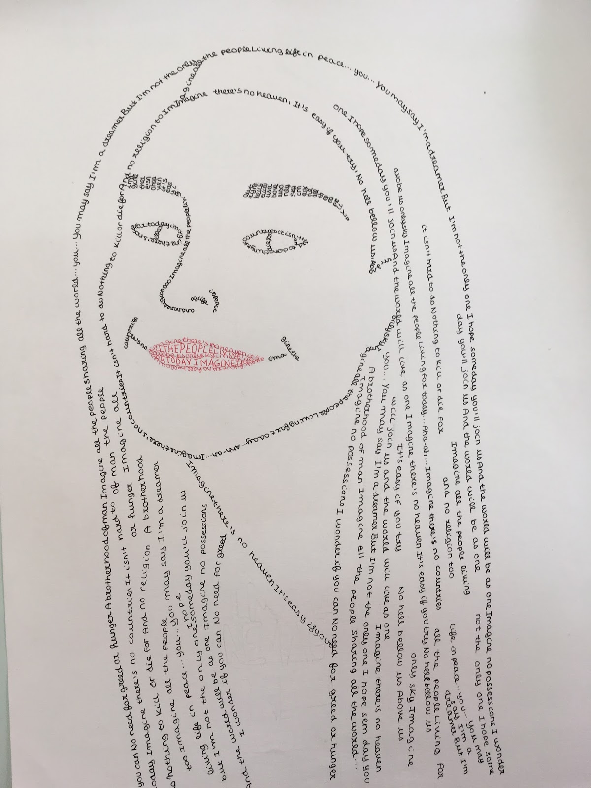 TREBALLS ARTÍSTICS: CALLIGRAM SELF-PORTRAIT