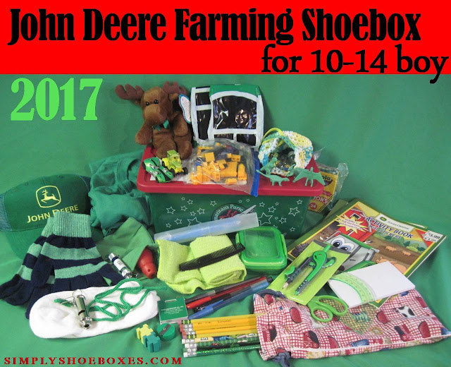 Simply Shoeboxes: John Deere Farm Themed Shoebox for 10-14 Year Old Boy