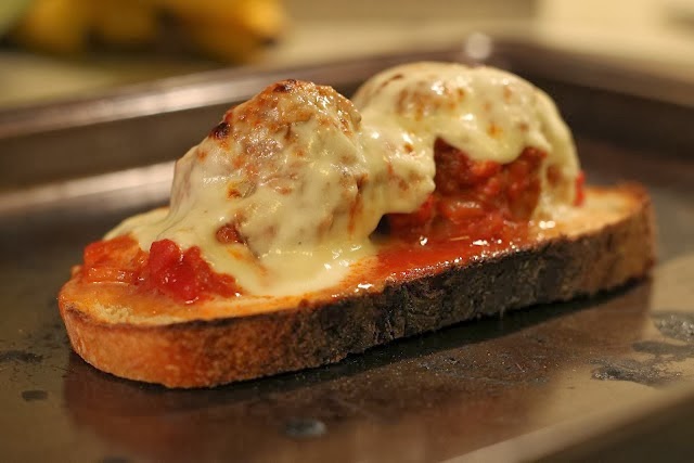 Open-face Meatball Sandwich