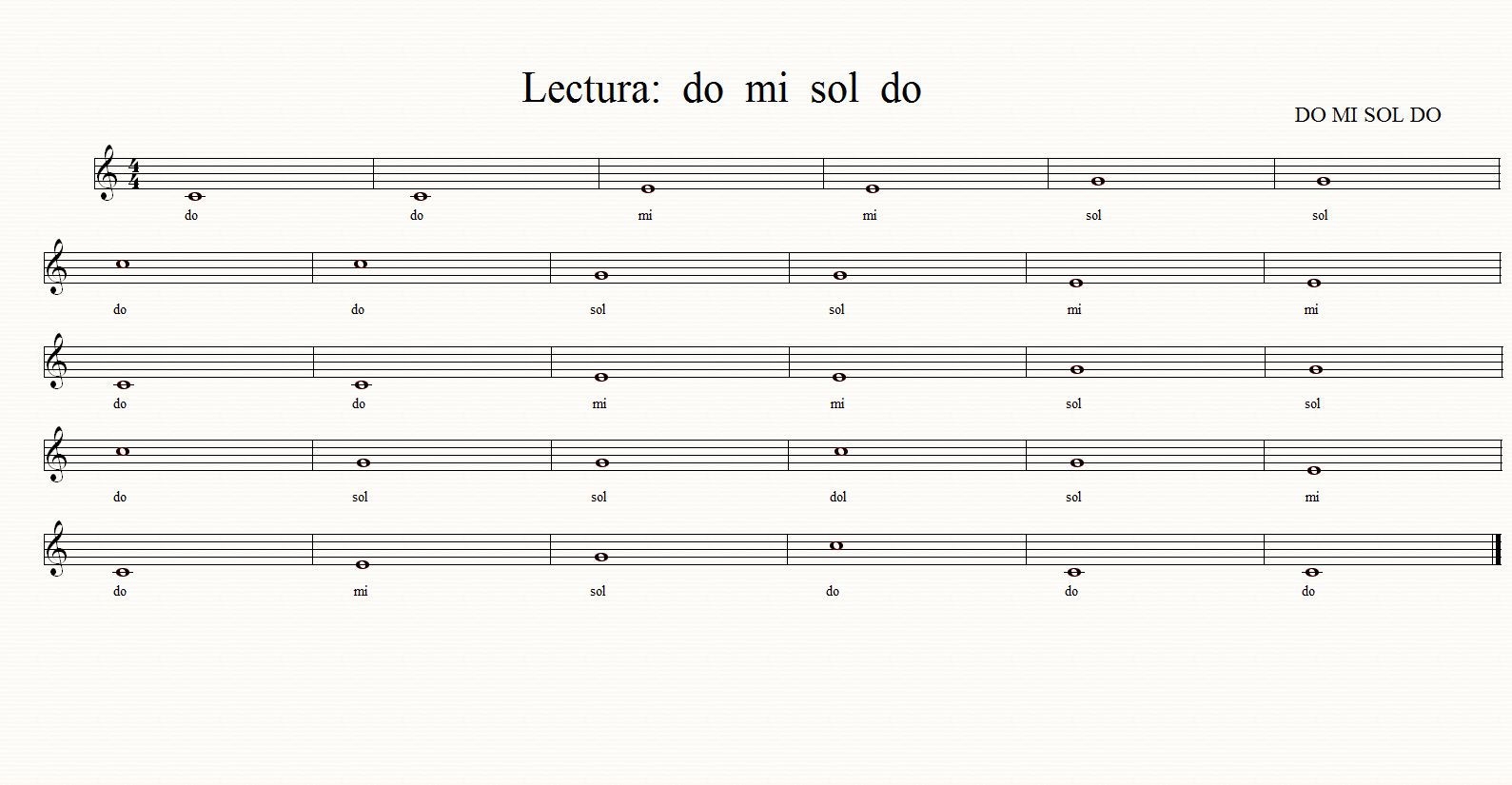 Mi diario musical: Lectura : do mi sol do