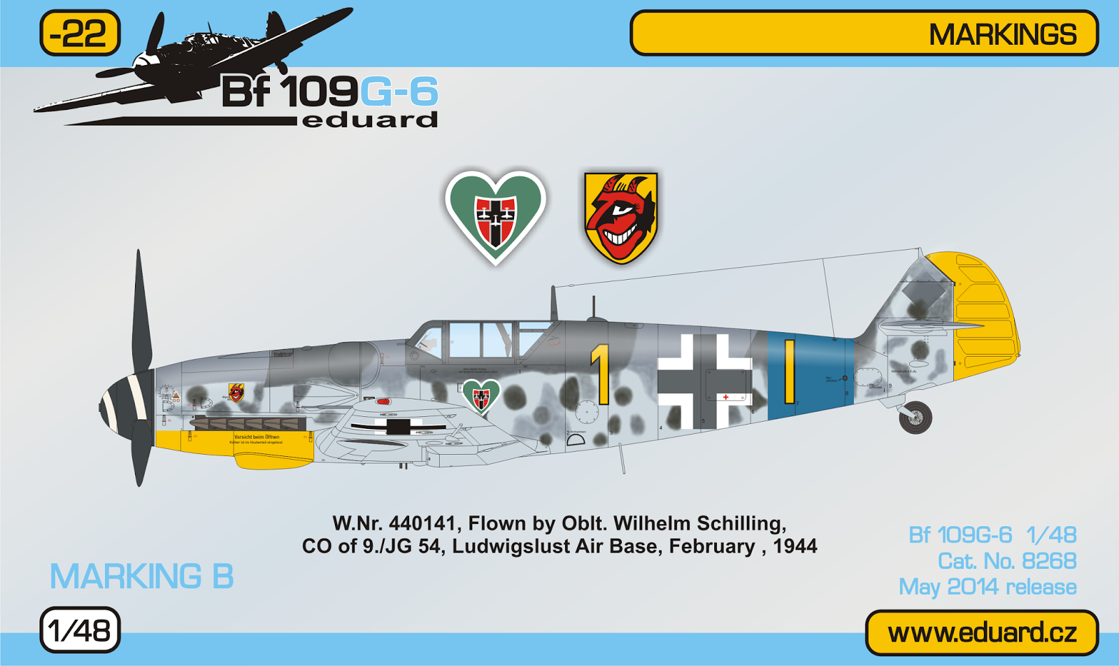 Eduard 1/48 Bf 109 G-6 General Info (2nd marking option B) (-22 ...
