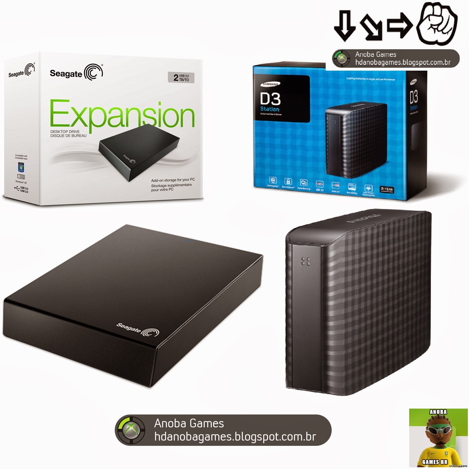 HD PARA XBOX 360 RGH / JTAG: HD EXTERNO 2TB SAMSUNG OU SEAGATE COM 300 ...