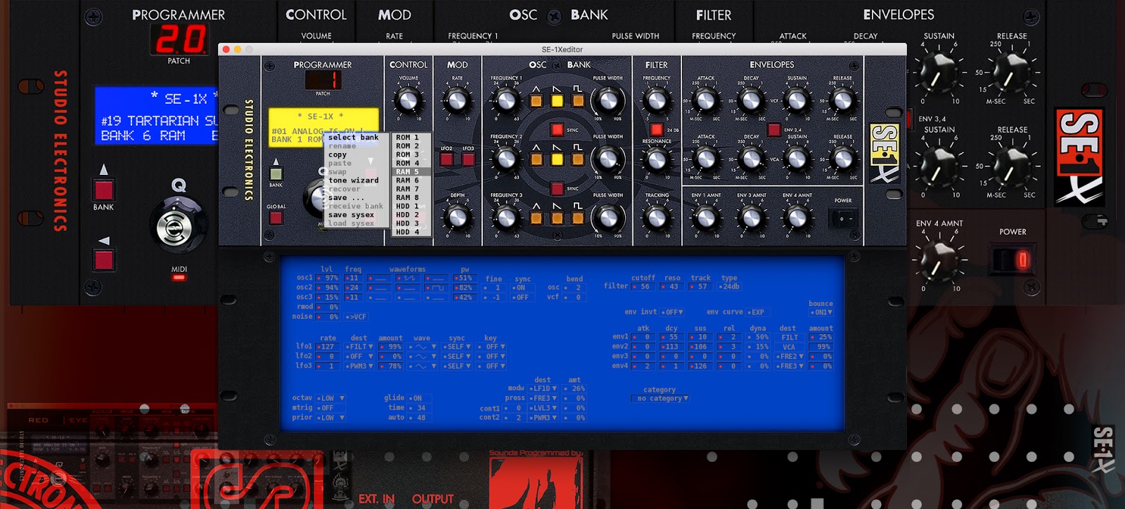 MATRIXSYNTH: Studio Electronics Introduces SE-1X Standalone Editor