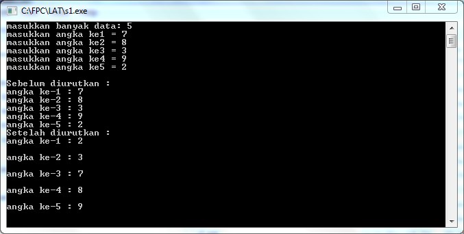 a c i i d: Belajar contoh program pascal counting sort, selection sort, insertion sort, dan ...