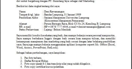Contoh Surat Lamaran Kerja Menjadi Reporter - Delinewstv