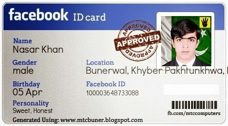 How to create a Facebook Identy card by application ~ FreeTechno