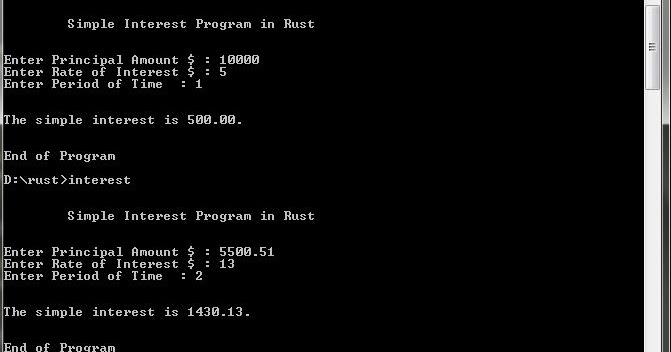 Free Programming Source Codes and Computer Programming Tutorials: Simple Interest Rate Solver in ...