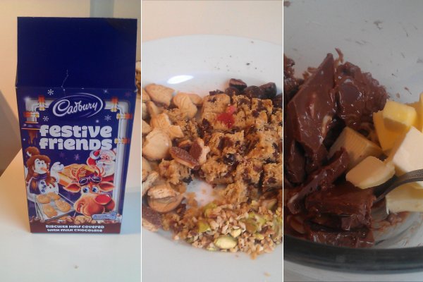 Fish Finger Sandwich: Leftover Christmas Cake - three ways