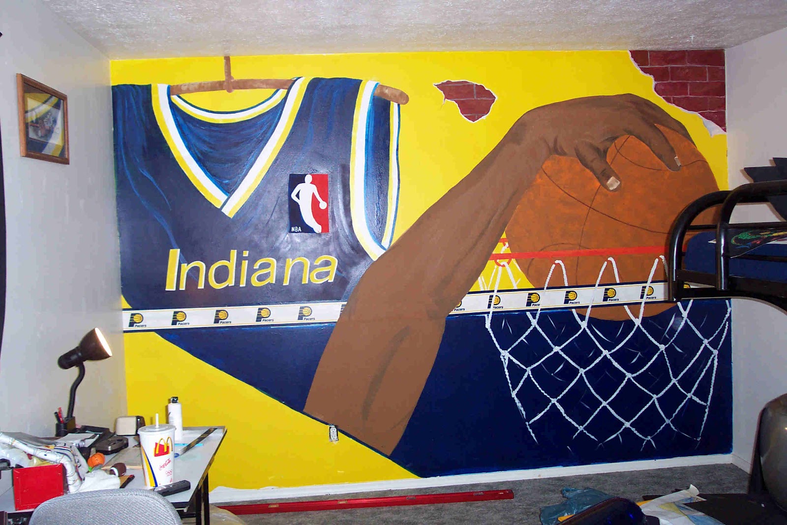 DDDesigns Murals: Pacers oversize basketball room