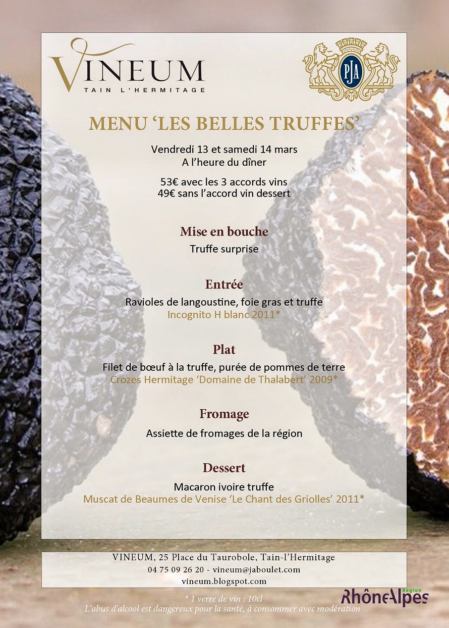 VINEUM des Domaines Paul Jaboulet Aîné: Truffe : menu de la dernière ...