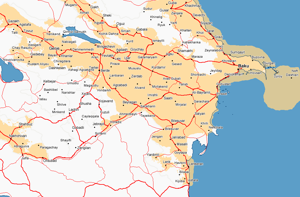 AZERBAIJAN - GEOGRAPHICAL MAPS OF AZERBAIJAN