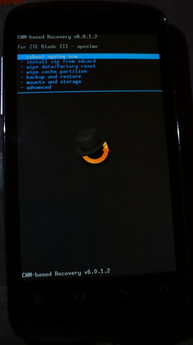 ZTE Blade 3: ClockworkMod Recovery 6.0.1.2
