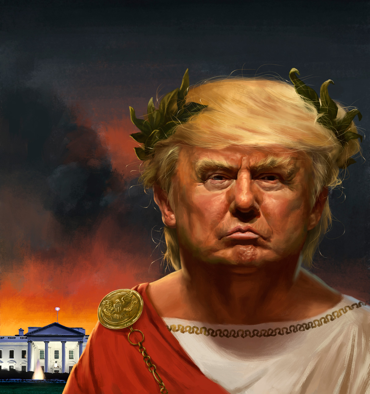 Artist Joseph Qiu: Trump caricature as Roman Emperor Nero