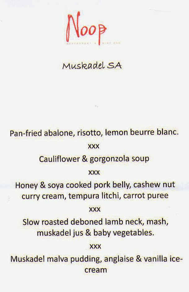 .: 2014 Muscadel Awards at Noop restaurant, Paarl