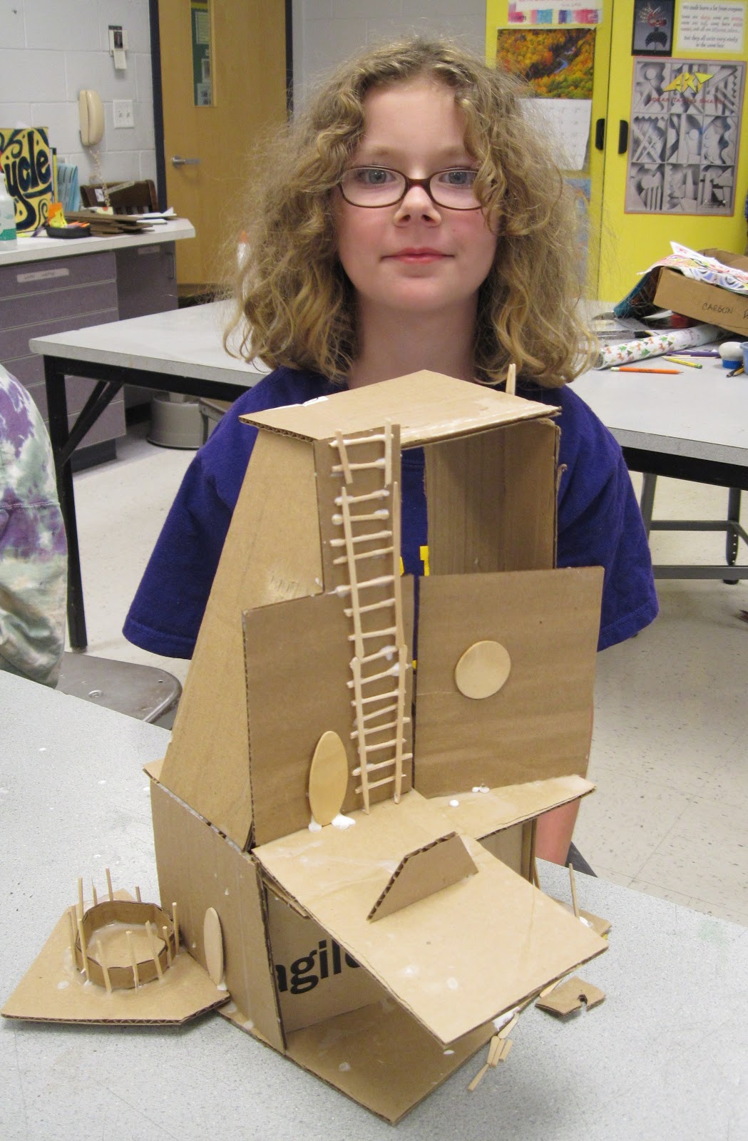 There's a Dragon in my Art Room: Crooked old cardboard houses