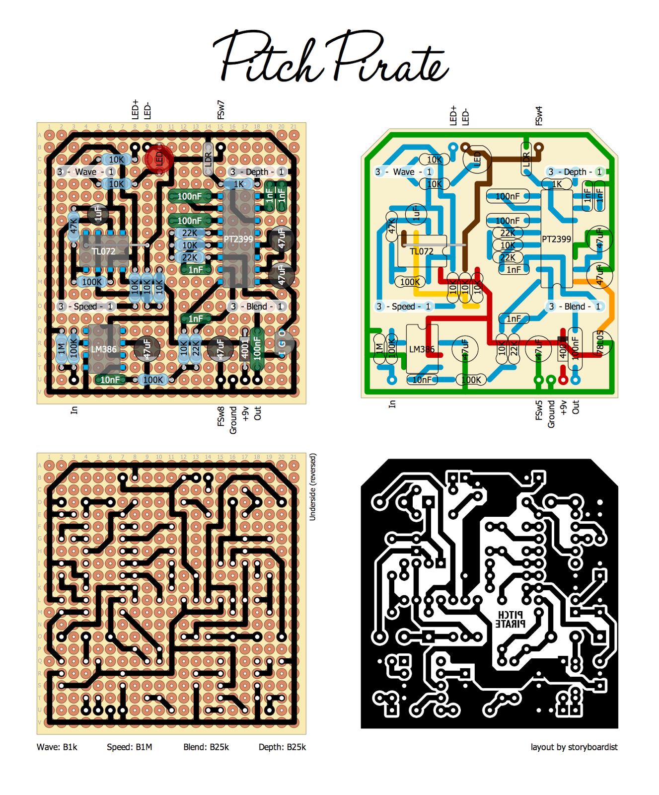 Perf and PCB Effects Layouts: Mid-Fi Electronics Pitch Pirate