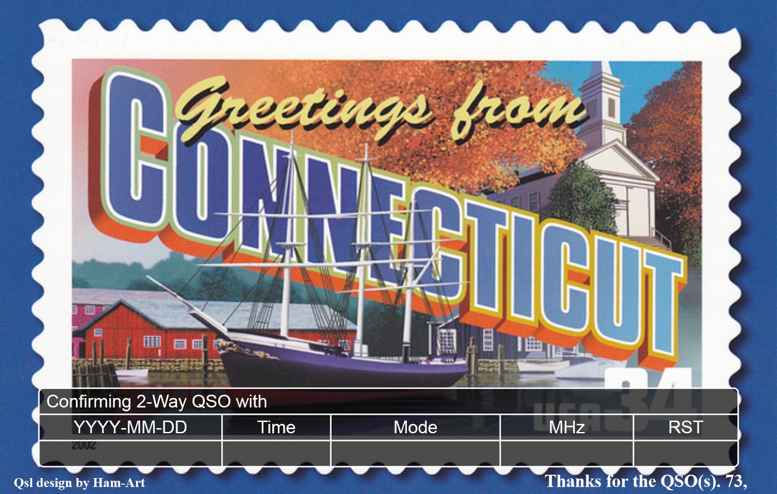 Ham-Art Qsl Design: USA States Postal Series QSL Cards