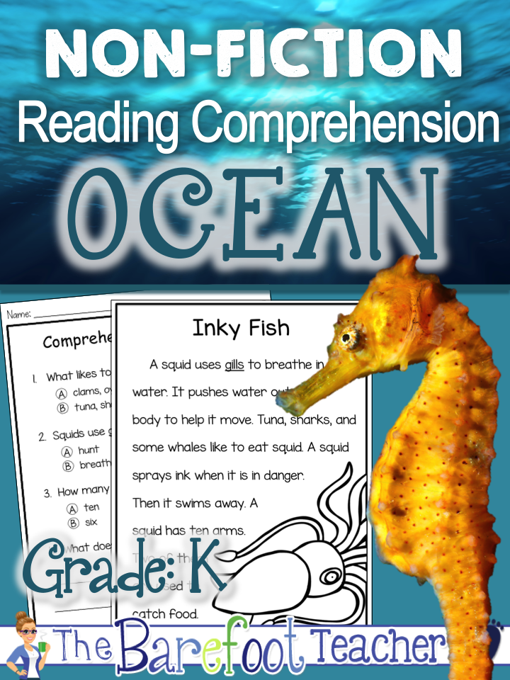 Ocean Themed Reading Comprehension Pack Plus a FREE DOWNLOAD | The Barefoot Teacher
