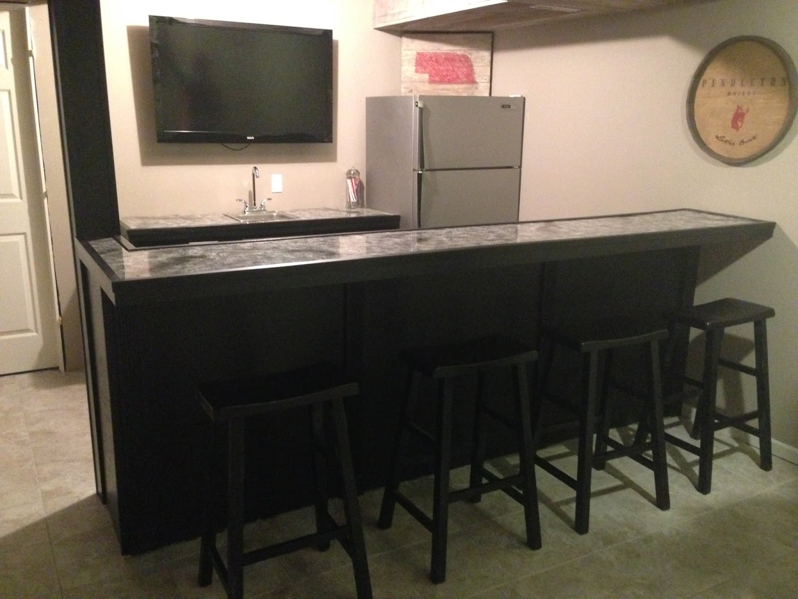 DIY Why Spend More: Build your own bar with faux granite countertop