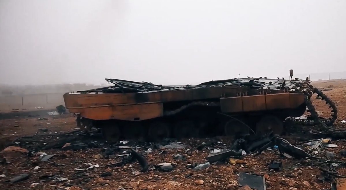 Levant War: Images of three destroyed Turkish Army Leopard 2A4s, which ...