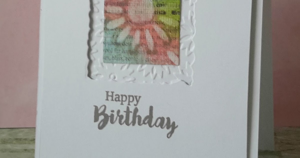 Sue's Card Craft: Using canvas - take 2