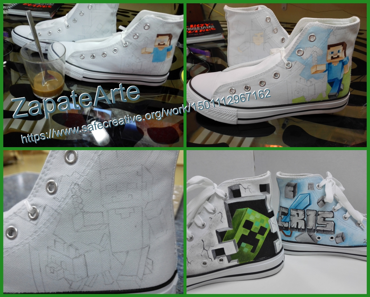 ZapateArte: Zapatillas Minecraft, Botas Minecraft, Botas tipo converse ...