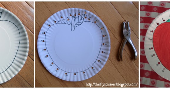Craft an Apple Lacing Card from A Paper Plate | Thrifty Scissors