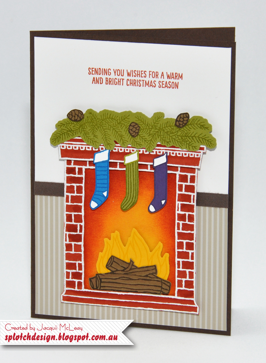 Splotch Design - Adding ink to paper!: Festive Fireplace Cards