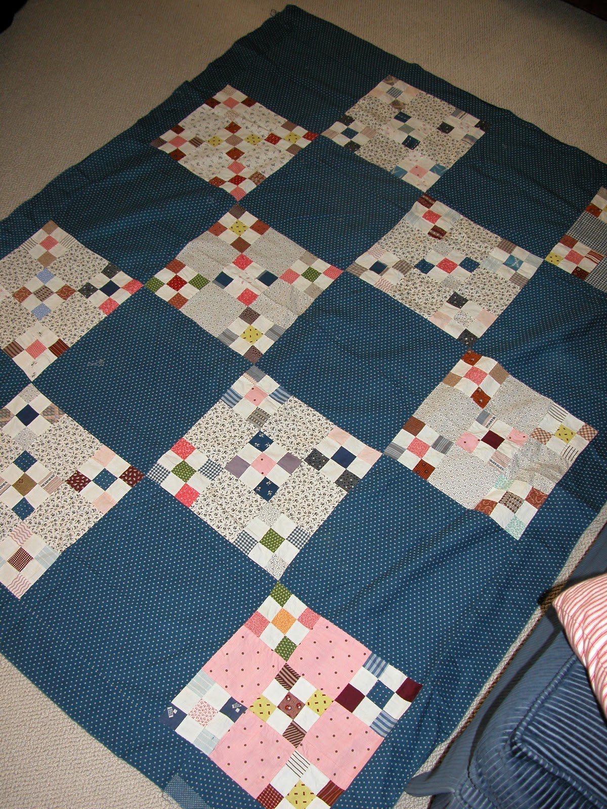 Notes from the Quilt Lab: Double nine-patch quilt top