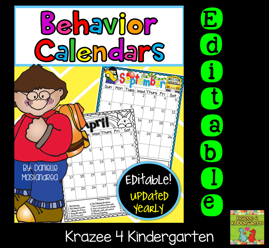 I Teach Kinder: Kindergarten Teaching Resources: Behavior Calendars ...