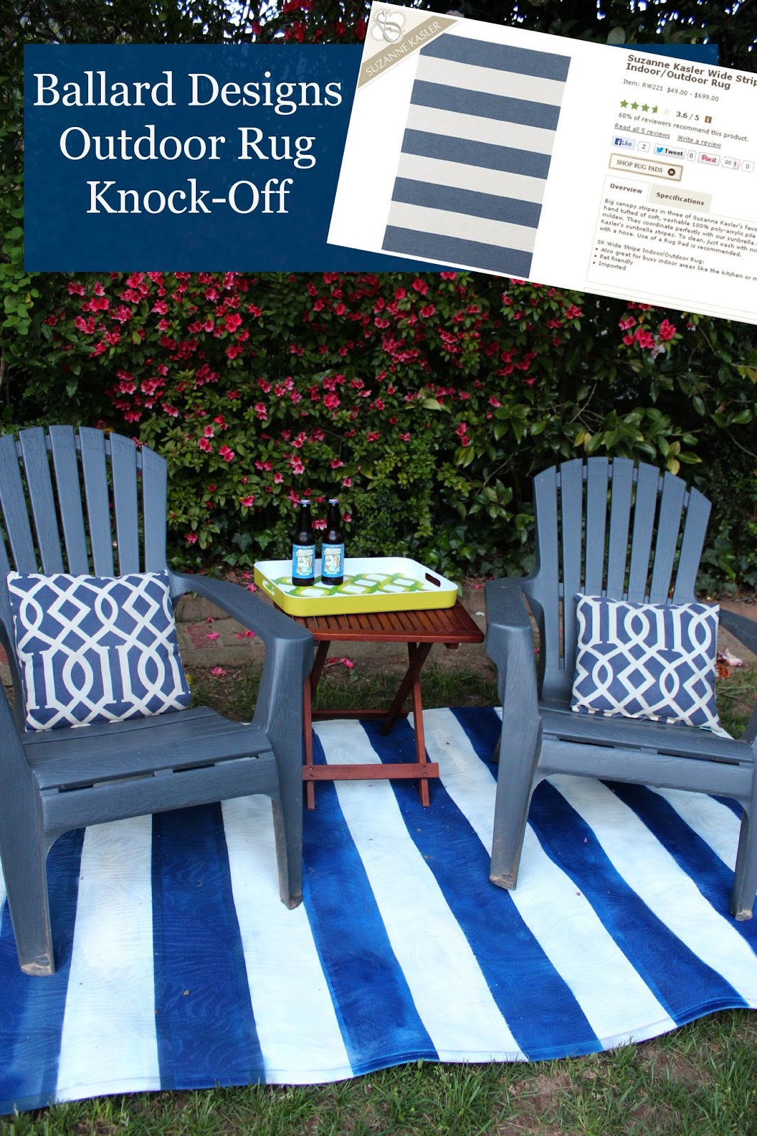 {Tutorial} Ballard Painted Striped Outdoor Rug Knock-Off - Southern ...