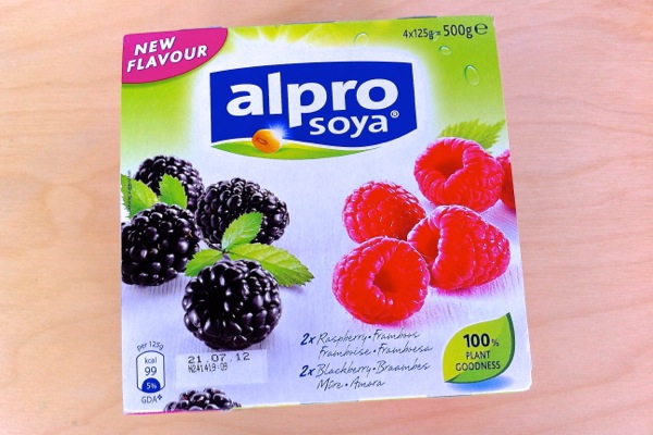 VEGANOO Vegan Reviews: Review: New Alpro Yoghurts Blackberry Raspberry