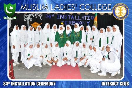 Interact Club of Muslim Ladies College: 34th Installation Of Muslim ...