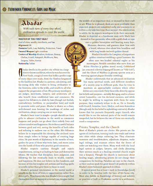Pathfinder Campaign: Abadar, Master of the First Vault