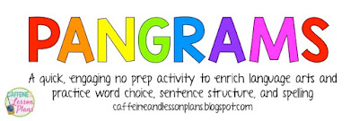 Caffeine and Lesson Plans: Pangrams: a no prep fun activity for writing ...