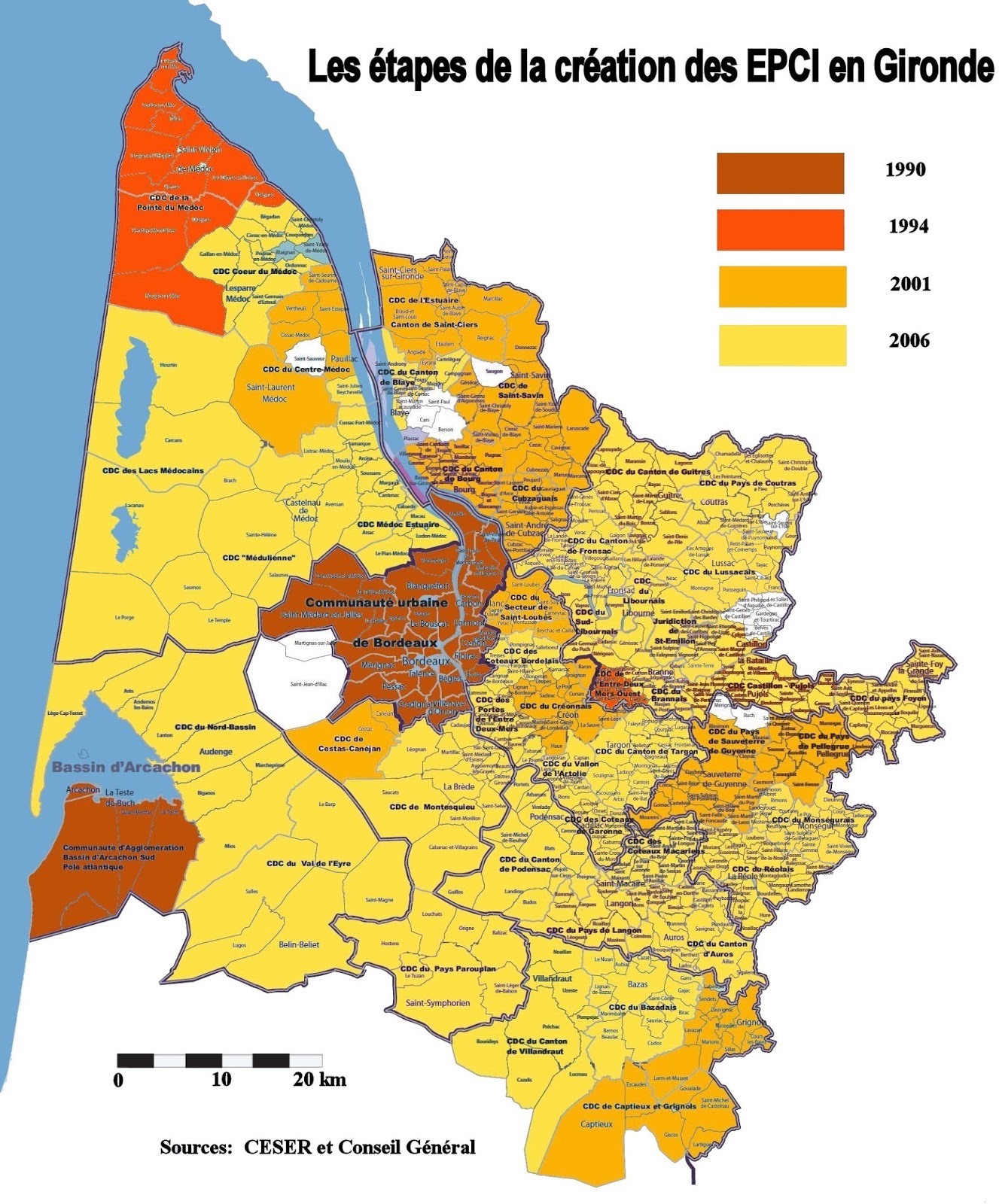 Dynamique des territoires: L’intercommunalité en Gironde