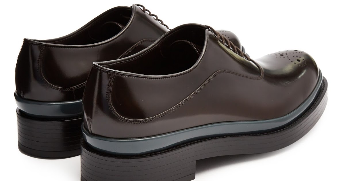 Stacked For Fall: Prada Raised-Sole Leather Oxford Shoes | SHOEOGRAPHY