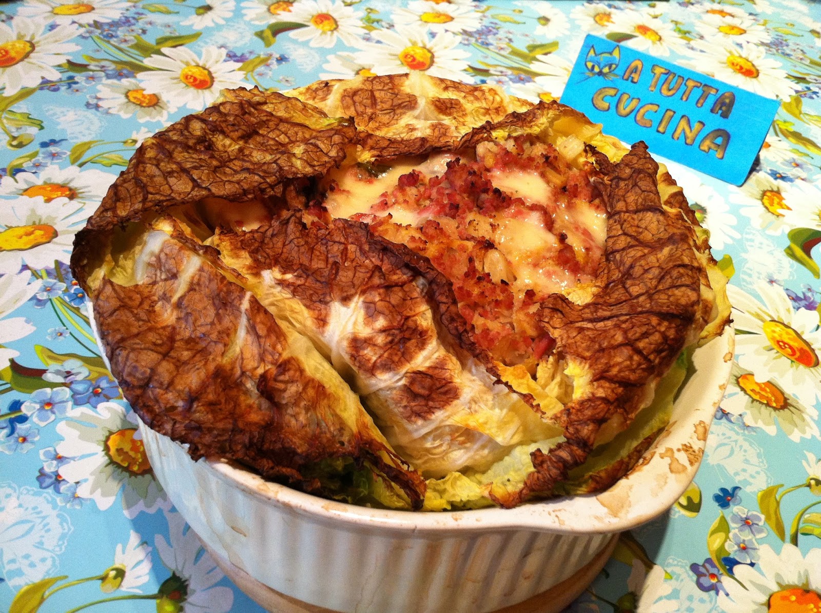 A TUTTA CUCINA: VERZA RIPIENA ai FUNGHI e MORTADELLA