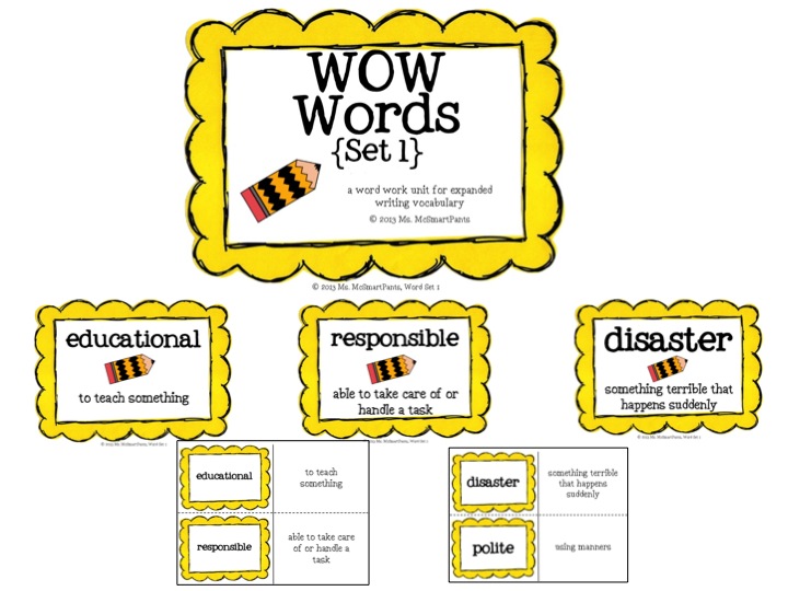 Ms. McSmartPants Does Third Grade: WOW Word Poster Sets and Flashcards