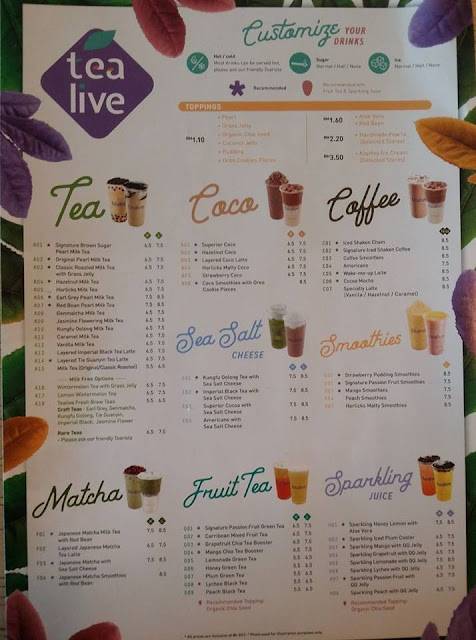 The NEW Tealive Malaysia MENU, Tea Is Our Life - Miri Food Sharing