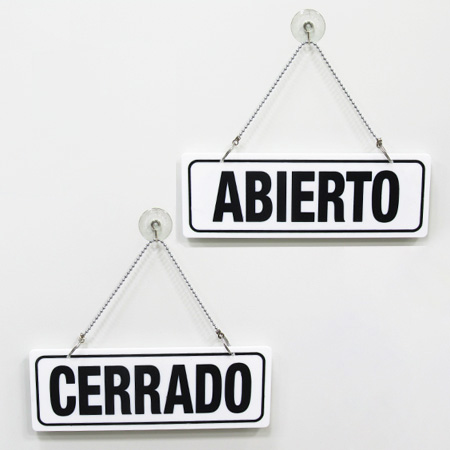 TRASOBARES EQUIPAMIENTO COMERCIAL: Carteles abierto y cerrado para tienda