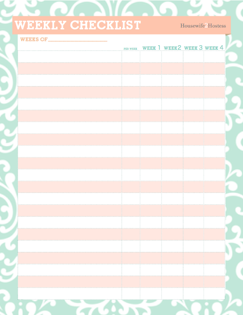 {Free} Printable Checklists - Housewife2Hostess
