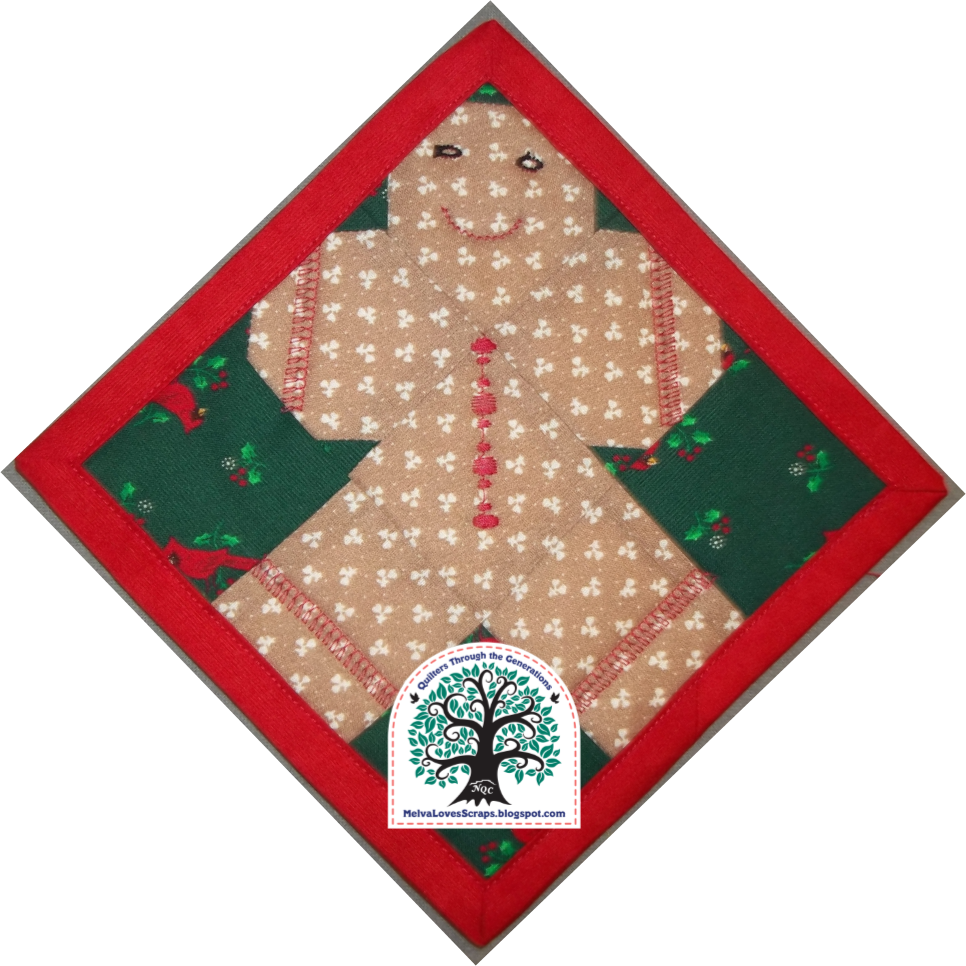Melva Loves Scraps: Gingerbread Man Mug Rug - Tutorial
