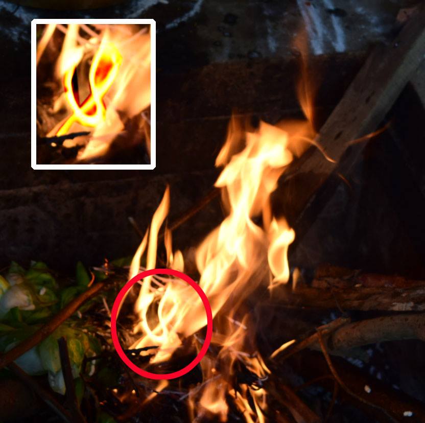 The fire in homa was visible like aa